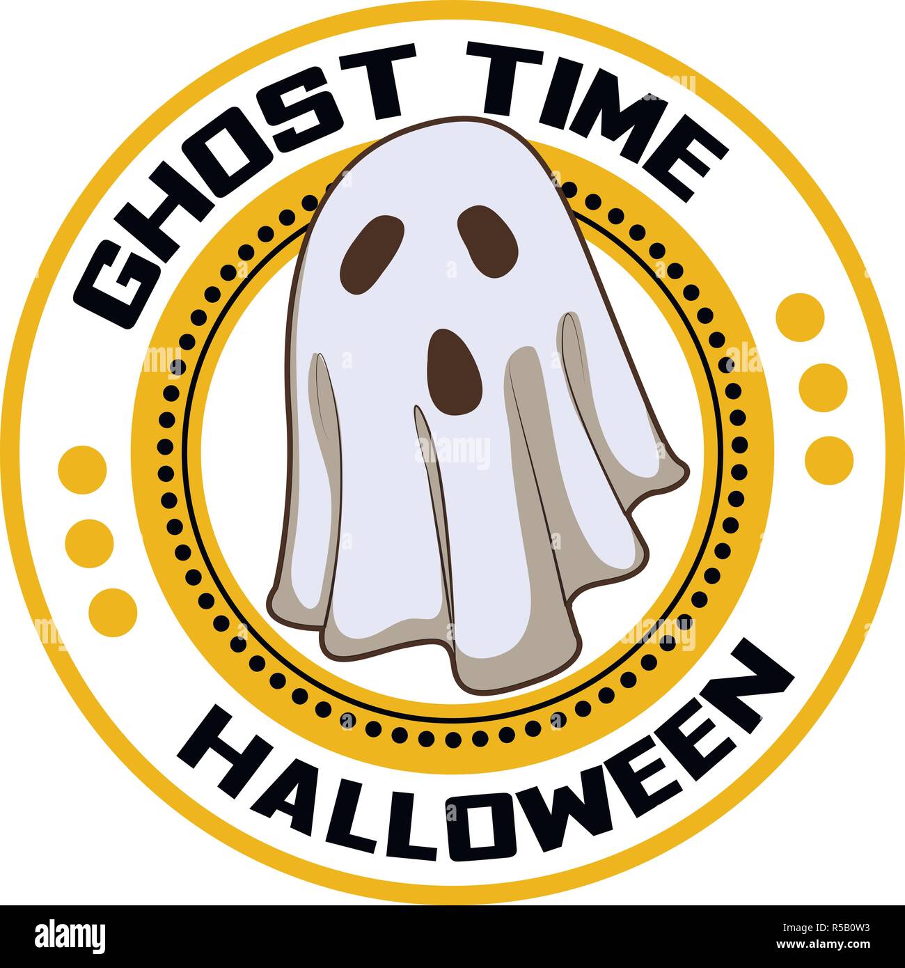 Halloween ghost time logo. Cartoon of halloween ghost time vector logo ...