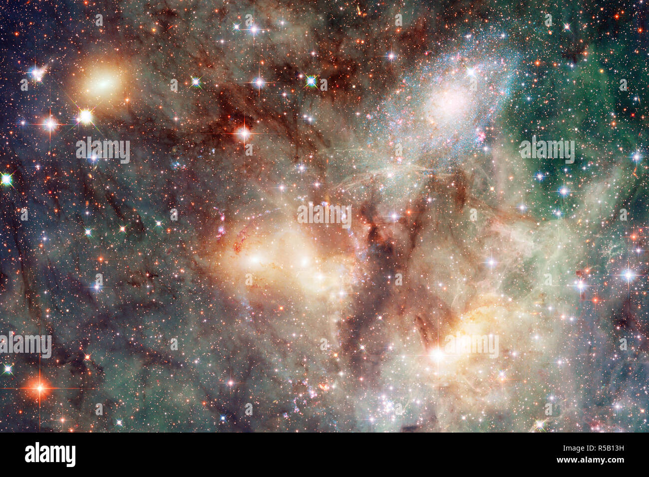 Universe scene with stars and galaxies in deep space showing the beauty ...