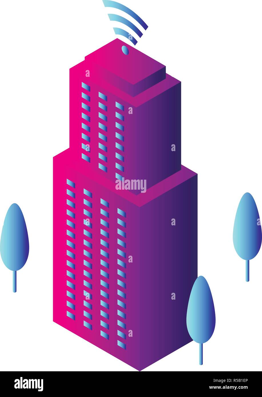 Intelligent building icon. Isometric of intelligent building vector ...