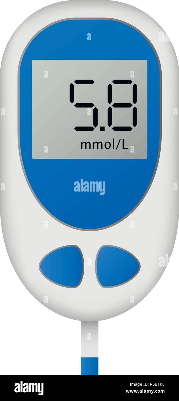 Glucometer icon. Realistic illustration of glucometer vector icon for ...