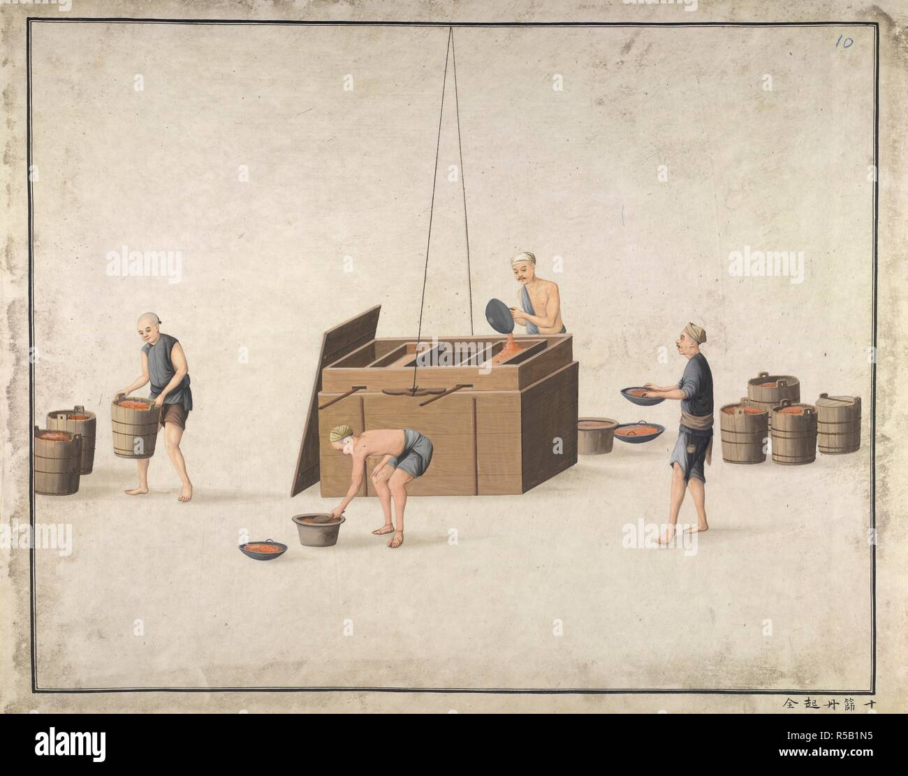Sift powder. c.1820. Sift powder - whole process completed. Manufacture ...
