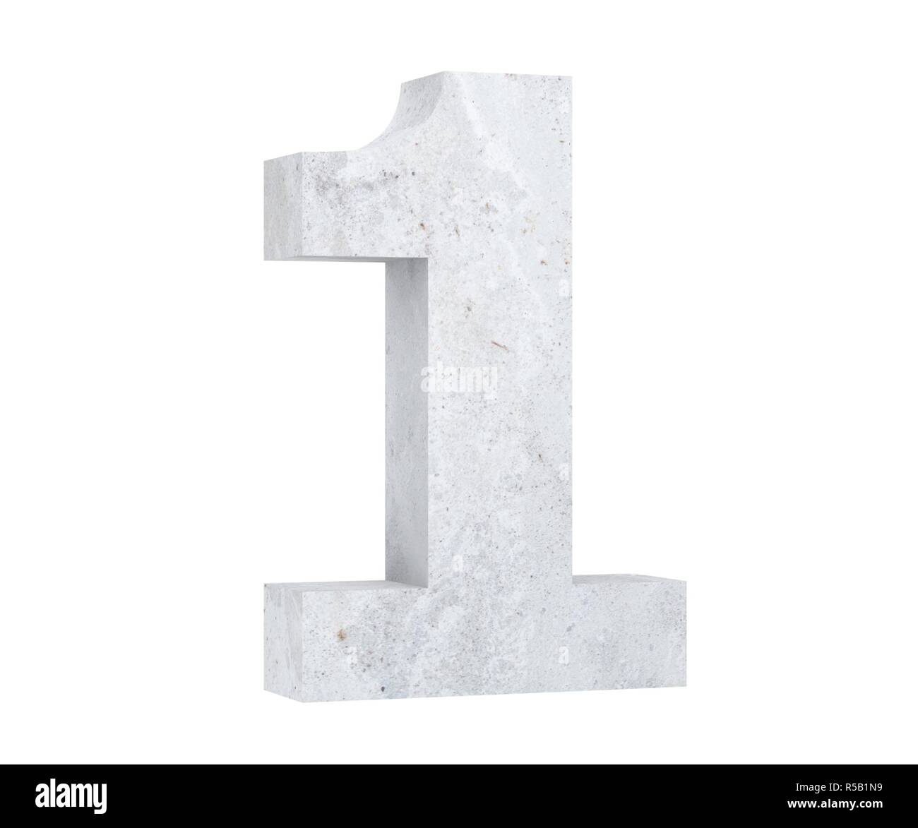 3D rendering concrete number 1 one. 3D render Illustration Stock Photo ...