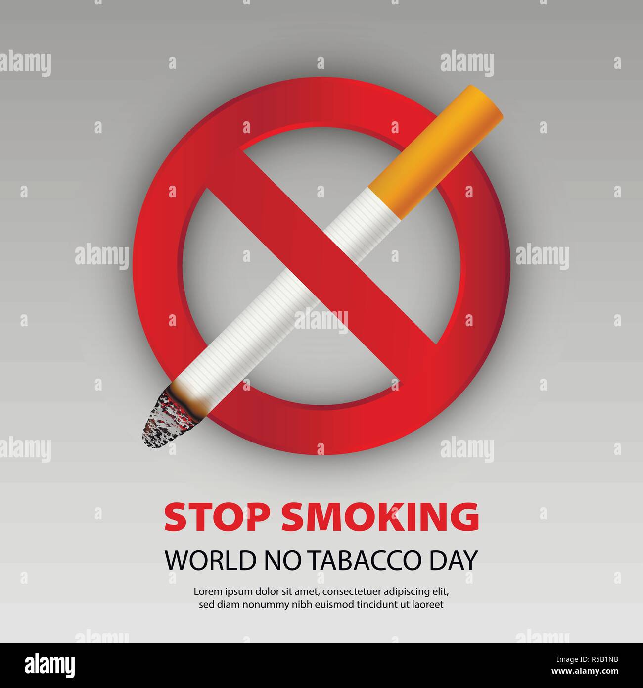 Stop smoking concept background. Realistic illustration of stop smoking ...