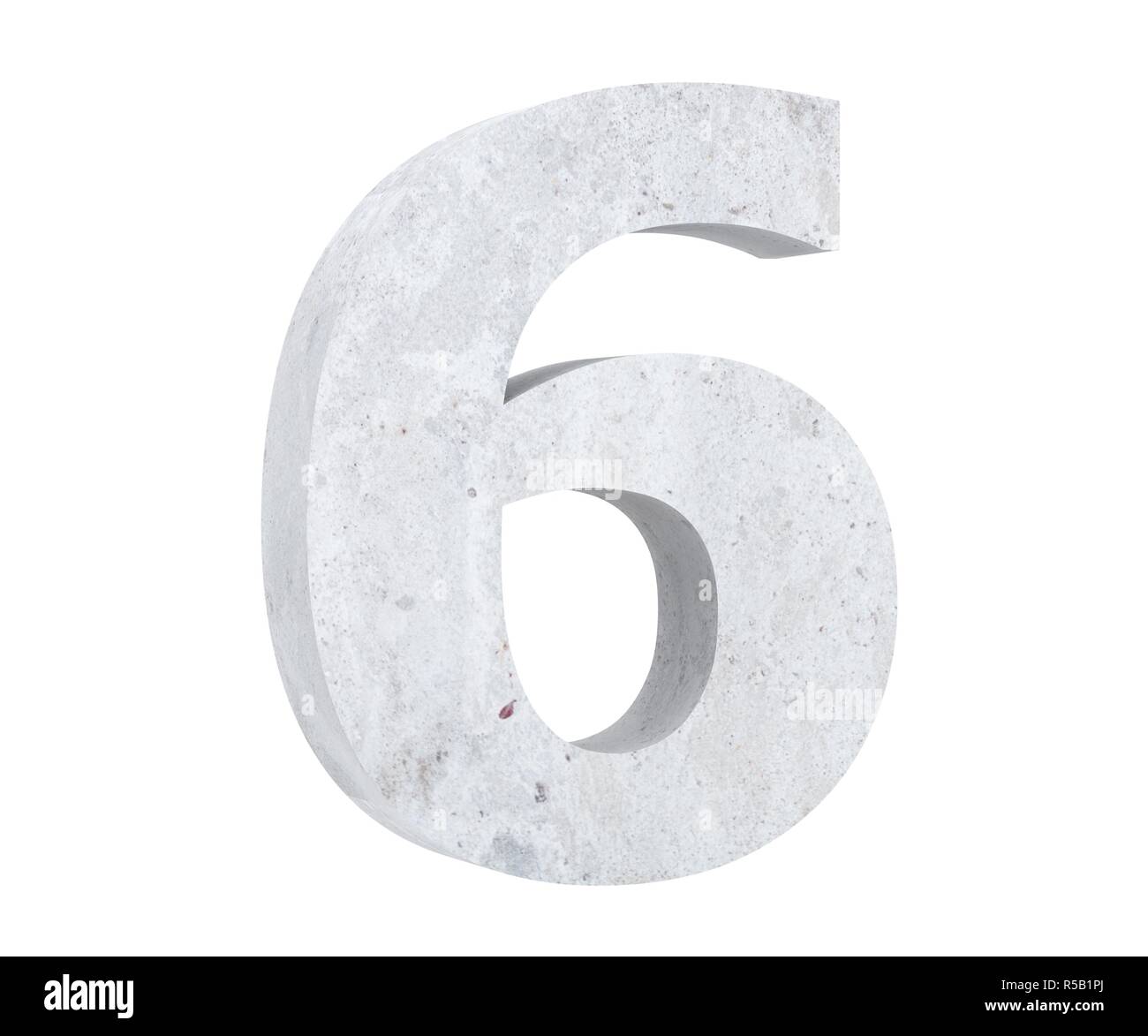 3D rendering concrete number 6 six. 3D render Illustration Stock Photo ...