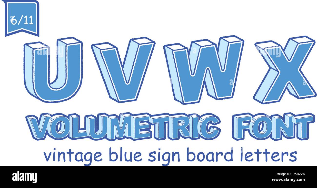 Volumetric Vintage Alphabet Font Vector Illustration. Set 6 Stock ...