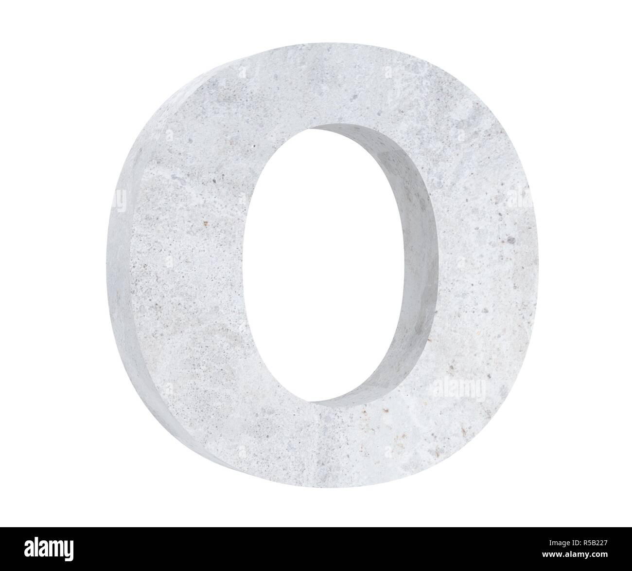 Concrete Capital Letter - O isolated on white background. 3D render ...
