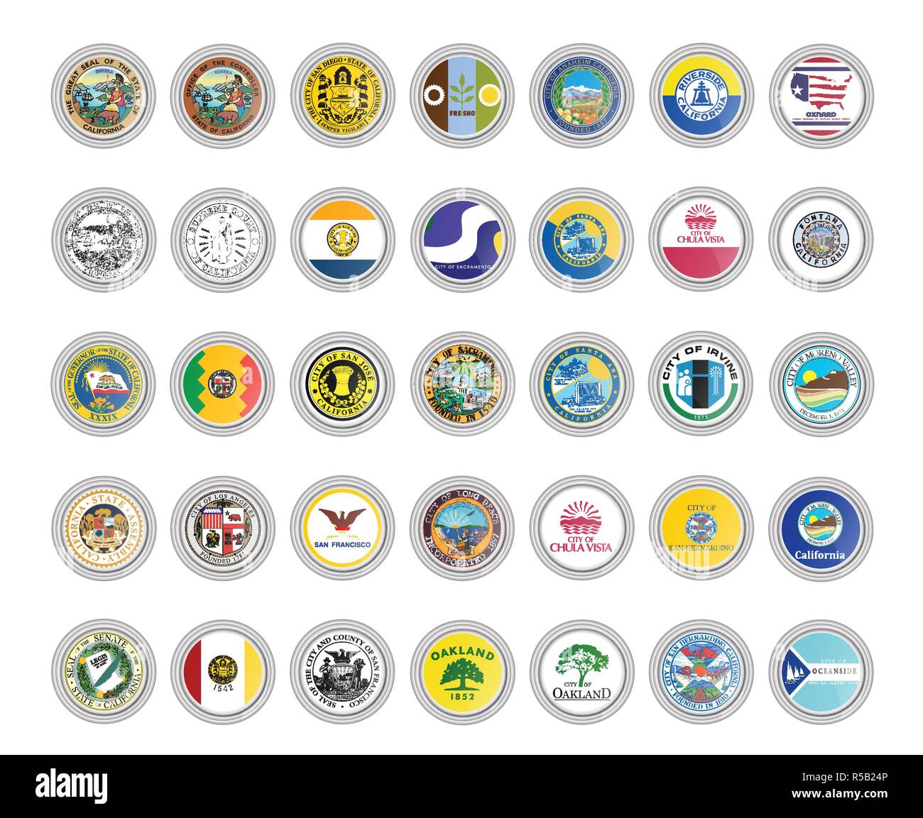 Los angeles state flag icon hi-res stock photography and images - Alamy