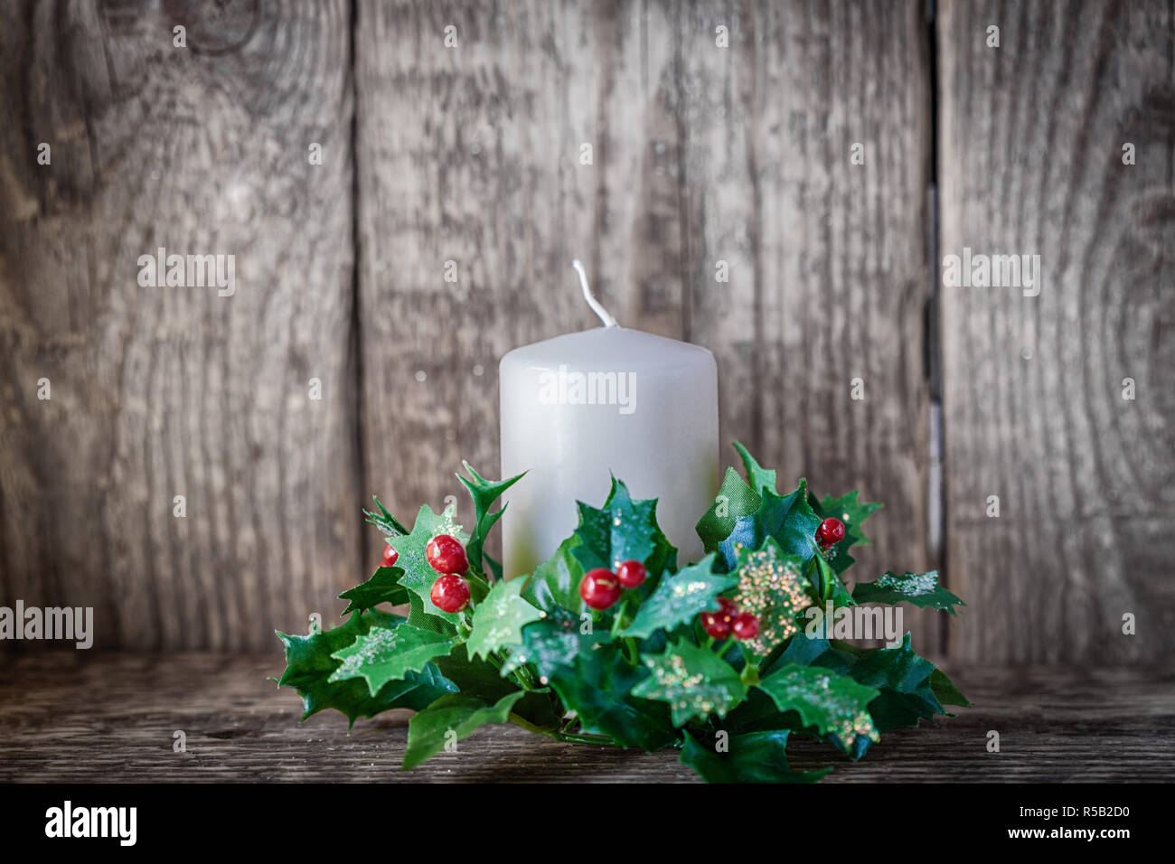 Christmas symbols including Candle Stock Photo - Alamy