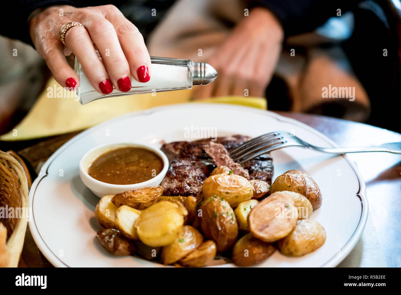 Salting meat hi-res stock photography and images - Alamy