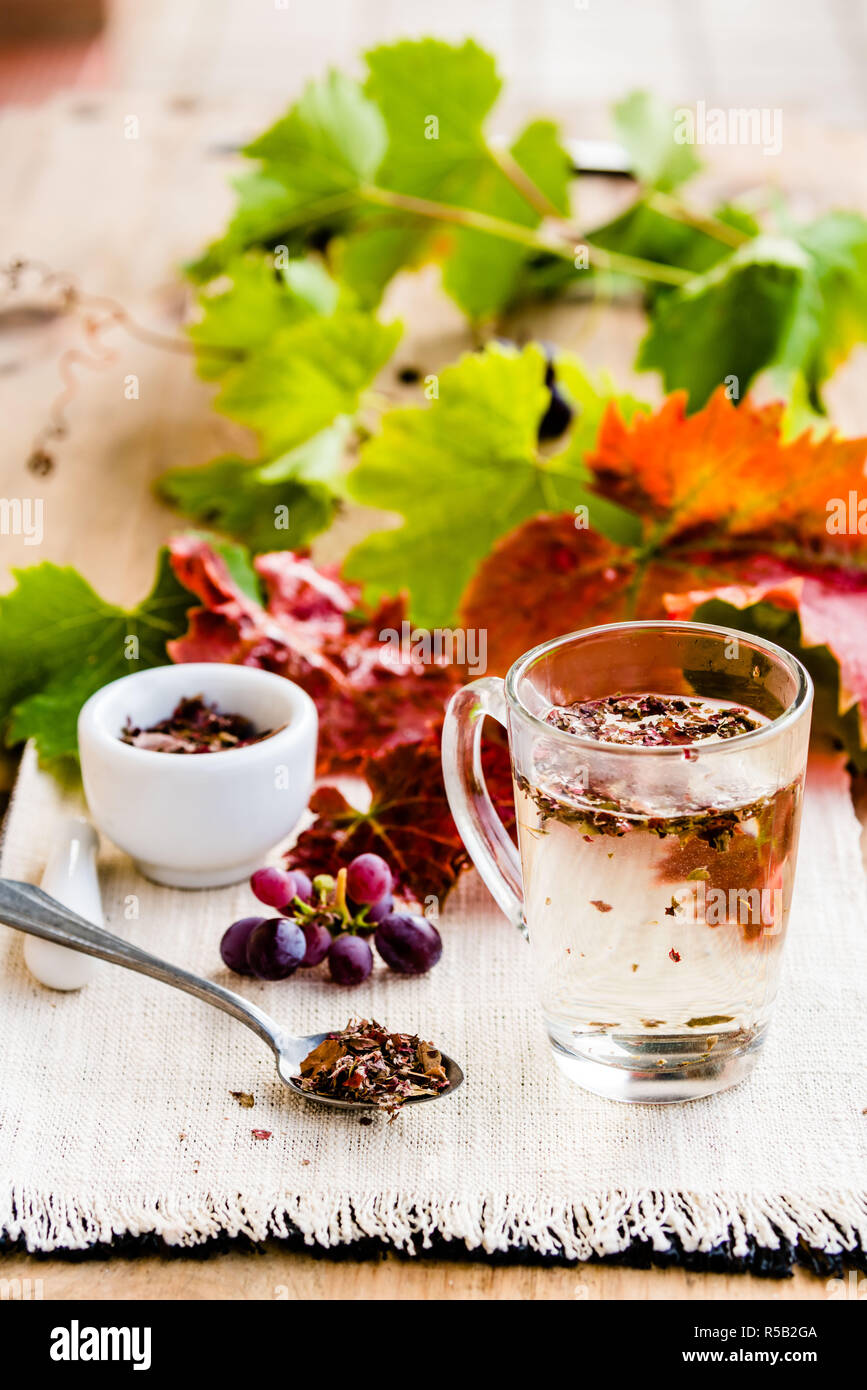 Organic red vine herbal tea Stock Photo - Alamy