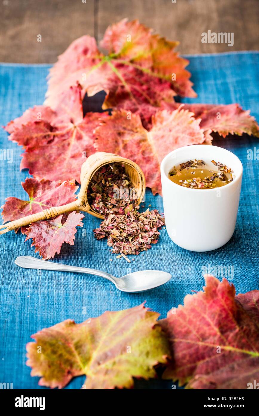 Organic red vine herbal tea Stock Photo - Alamy