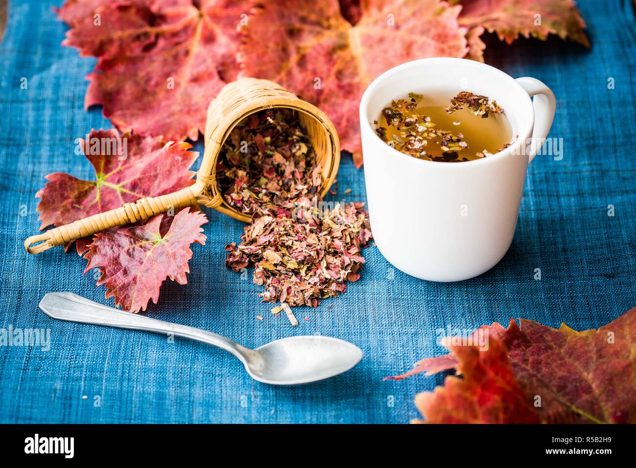 Organic red vine herbal tea Stock Photo - Alamy