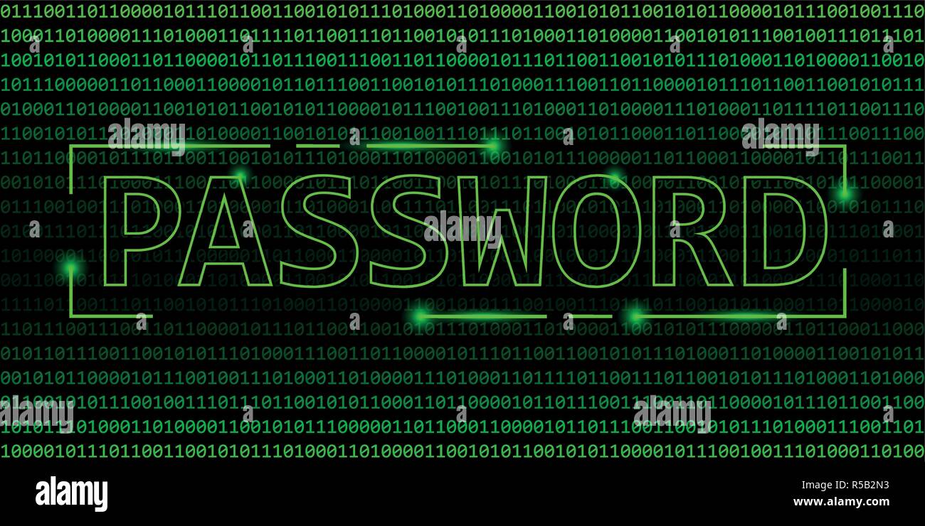 Password Security Concept Binary Code Web Background Vector Illustration Eps10 Stock Vector 