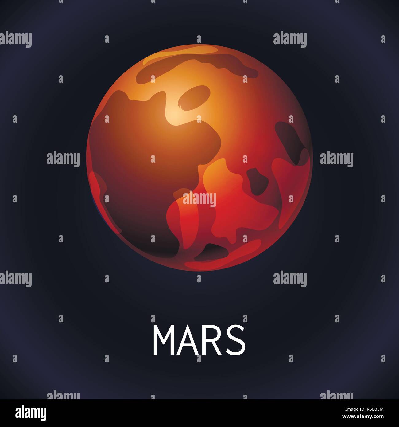 Mars planet icon. Cartoon of mars planet vector icon for web design ...