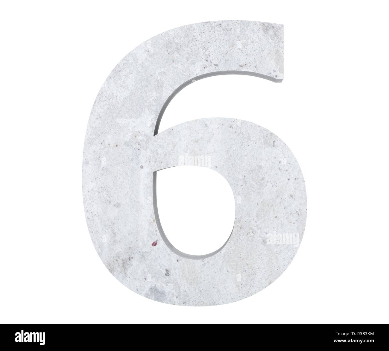 3D rendering concrete number 6 six. 3D render Illustration Stock Photo ...