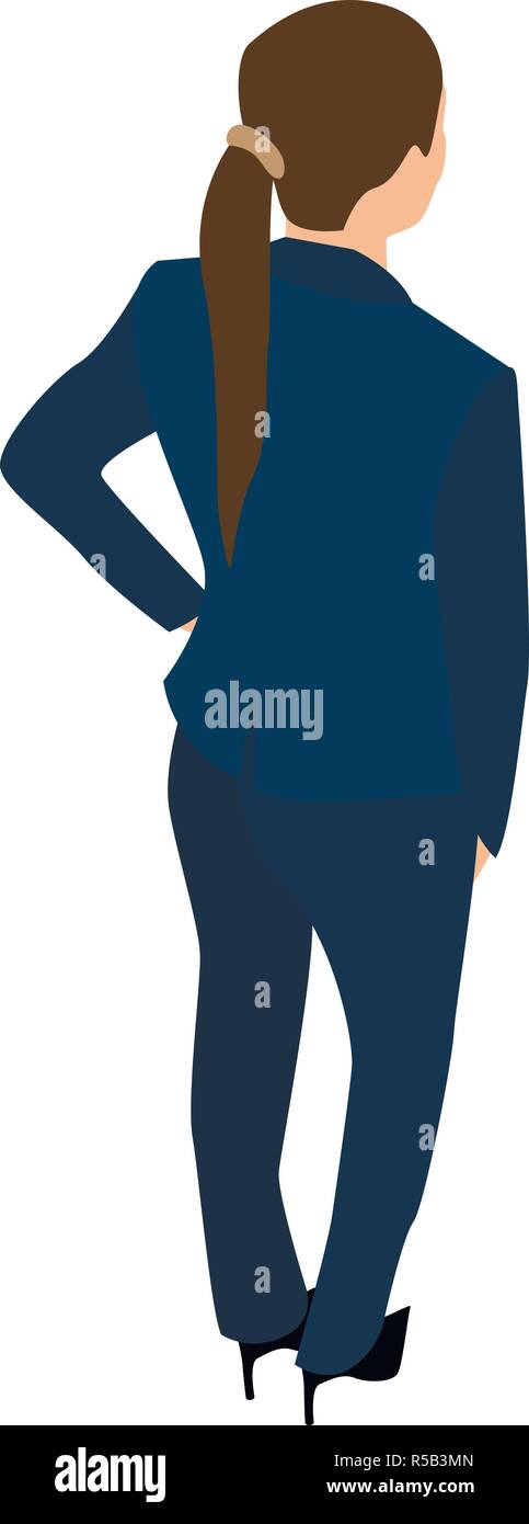 Back of business woman icon. Isometric of back of business woman vector ...