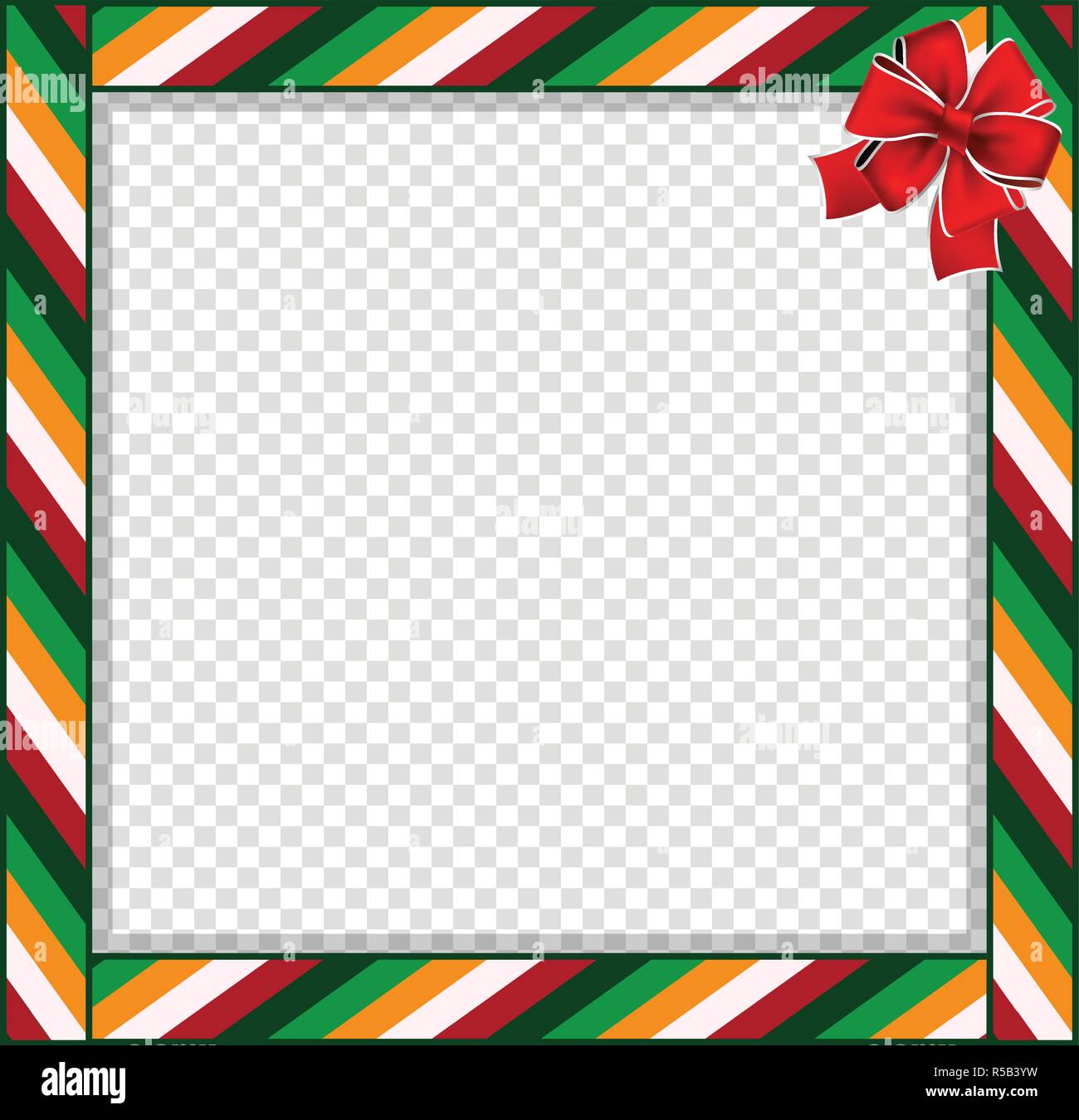 Cute Christmas or New Year border with colored striped pattern ornament ...
