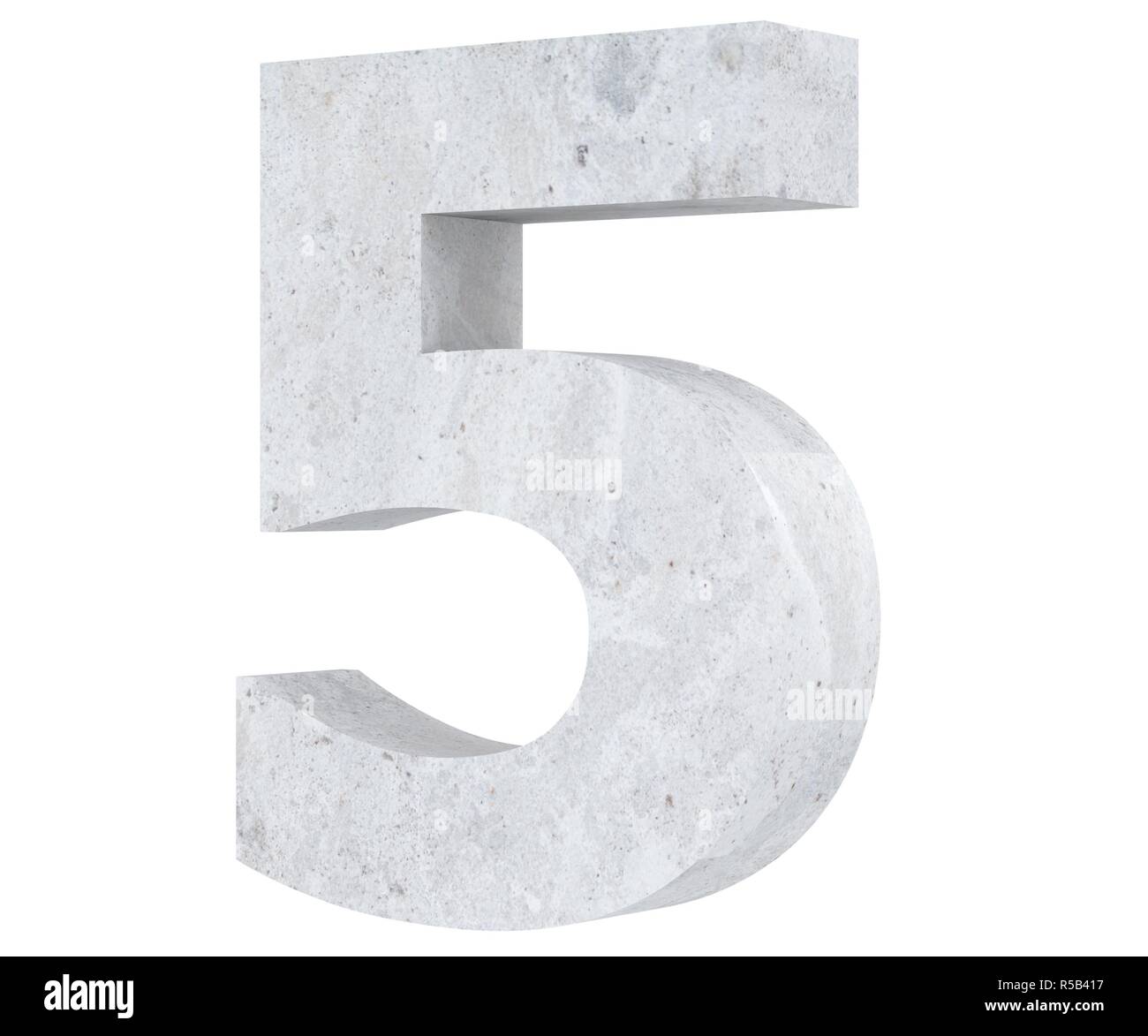 3D rendering concrete number 5 five. 3D render Illustration Stock Photo ...