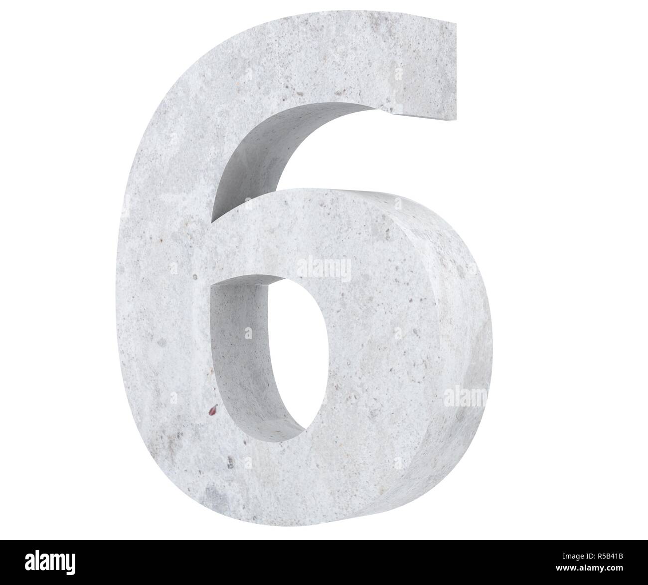 3D rendering concrete number 6 six. 3D render Illustration Stock Photo ...