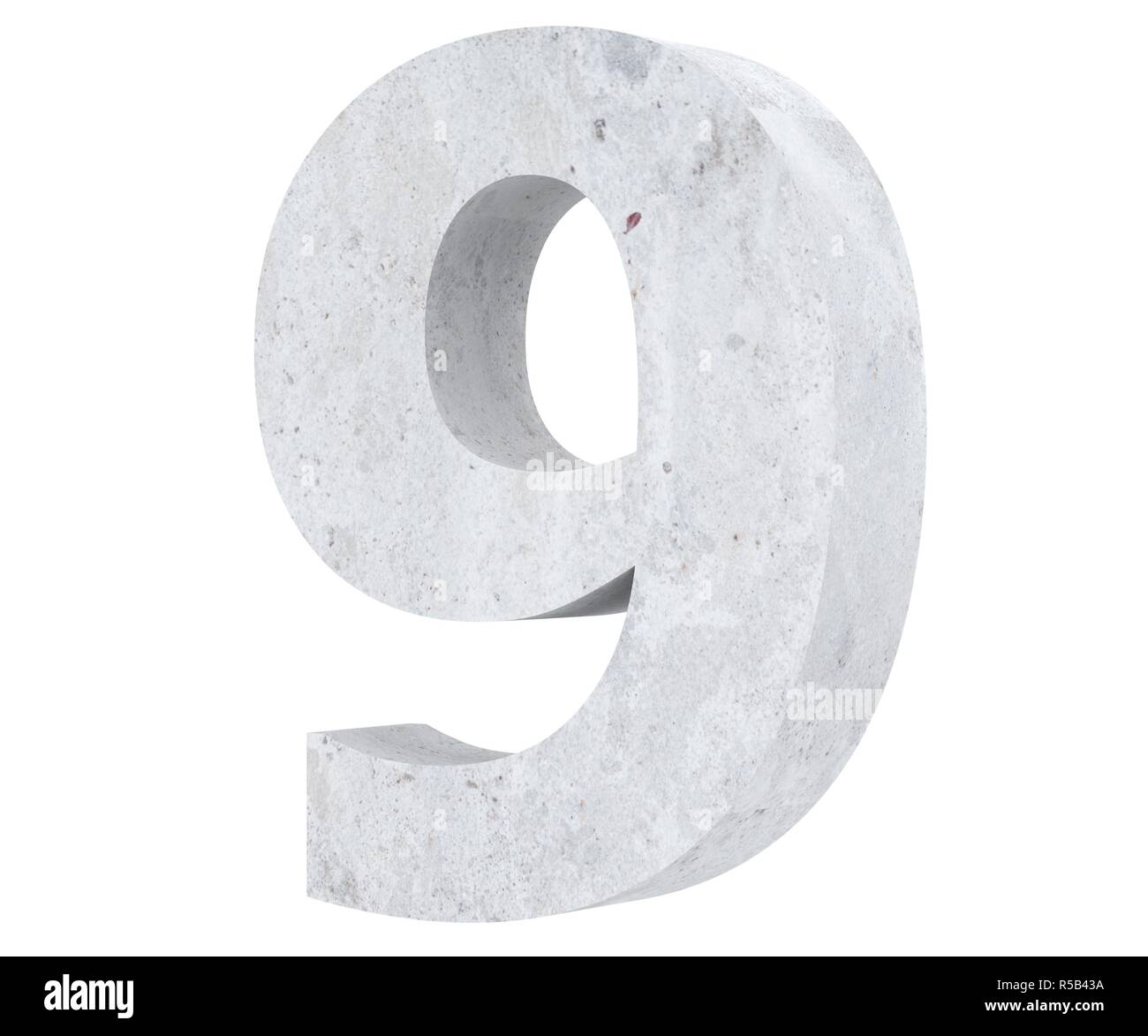3D rendering concrete number 9 nine. 3D render Illustration Stock Photo ...