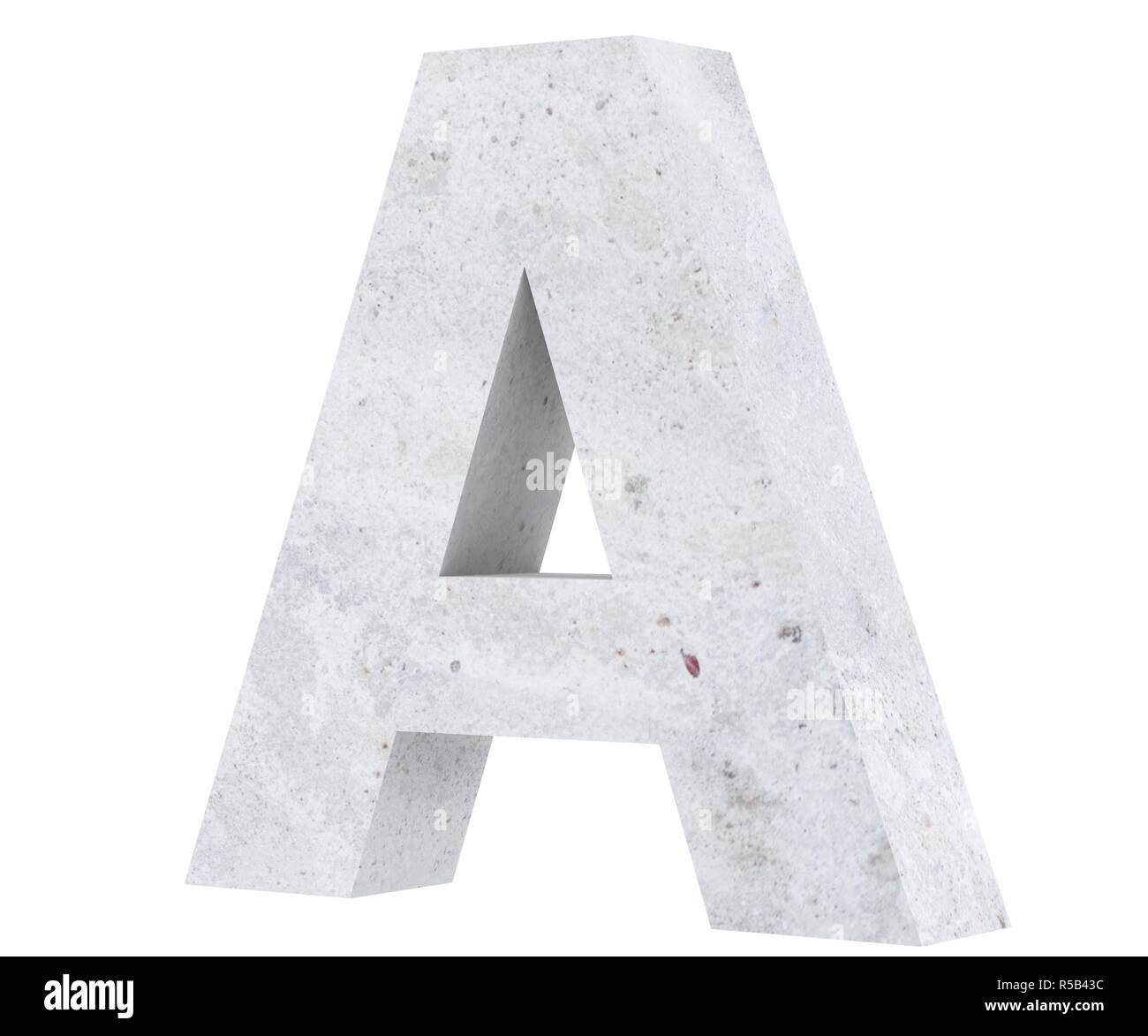Concrete Capital Letter - A isolated on white background. 3D render ...