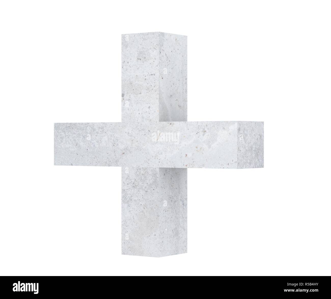 3D rendering concrete symbol - plus. 3D render Illustration Stock Photo ...
