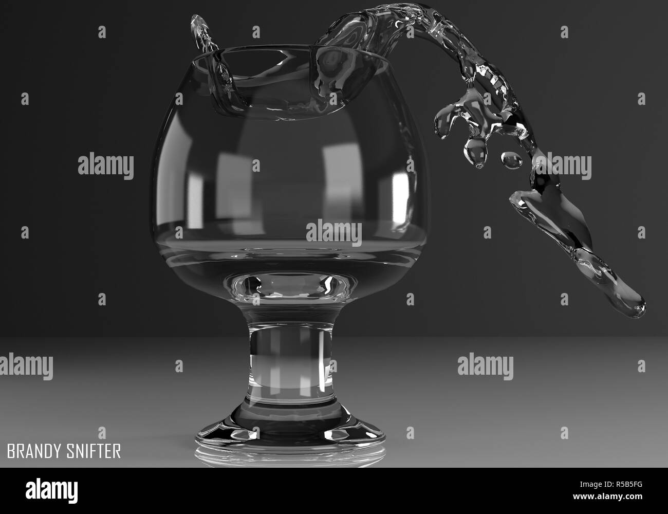 brandy snifter 3D illustration Stock Photo - Alamy