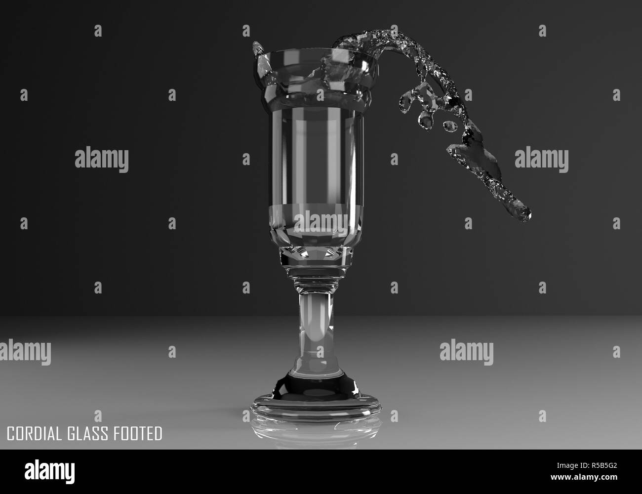 cordial glass footed 3D illustration Stock Photo - Alamy