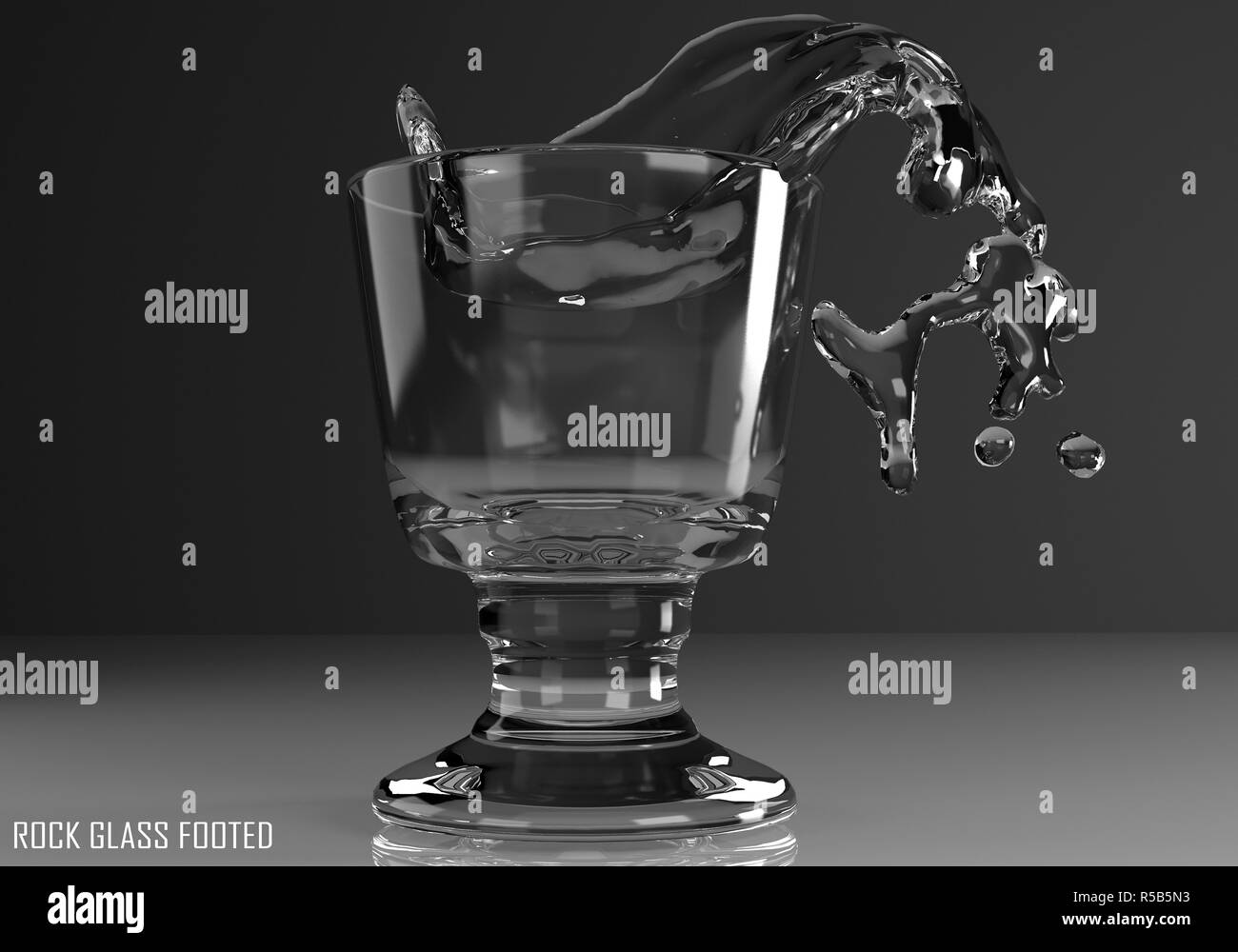 rocks glass footed 3D illustration Stock Photo - Alamy