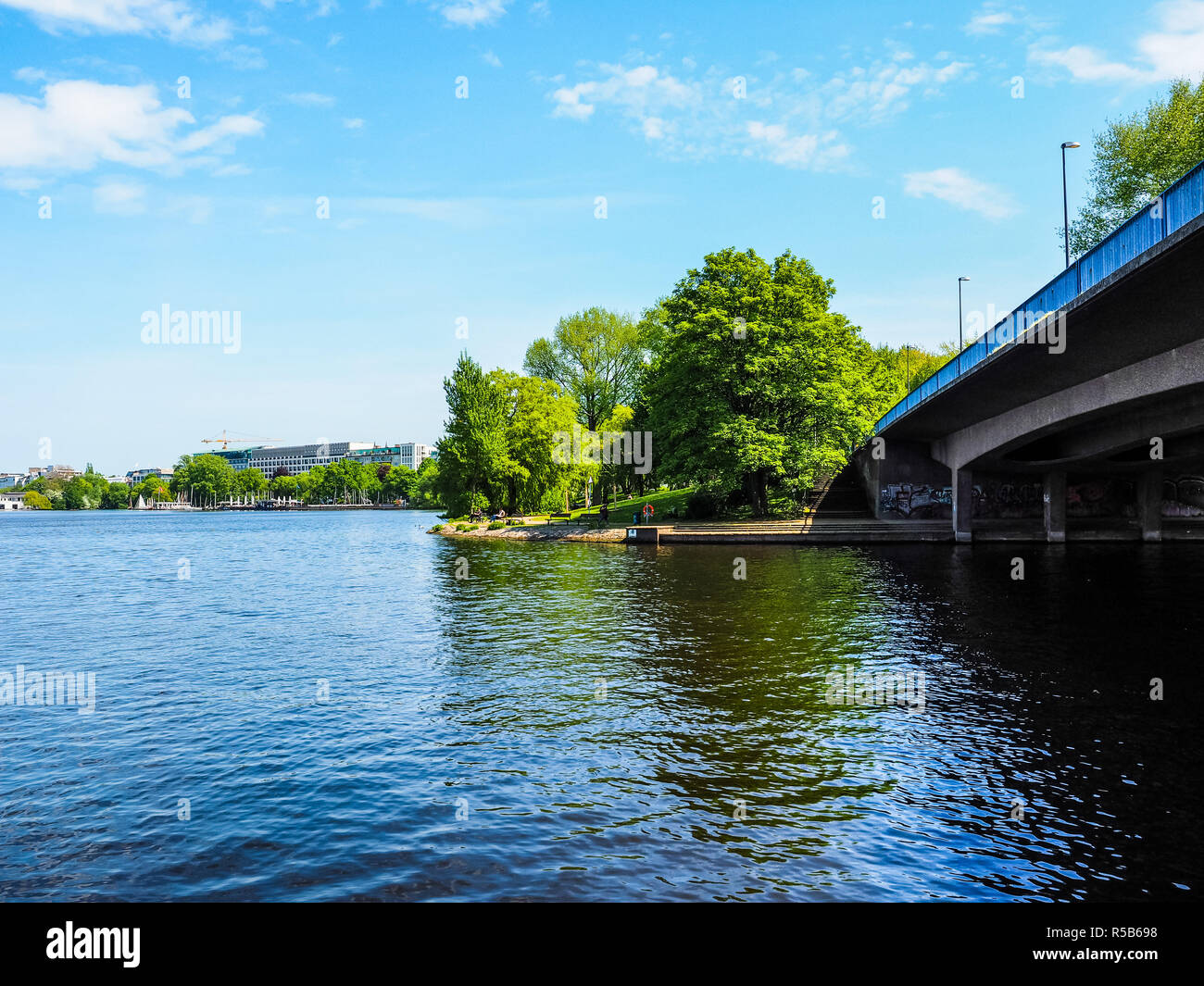 Aussenalster (Outer Alster lake) in Hamburg hdr Stock Photo - Alamy