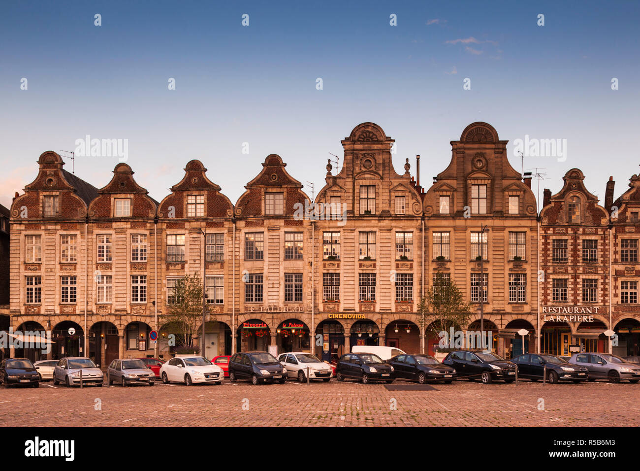 France, Nord-Pas de Calais Region, Arras, Grand Place buildings Stock ...