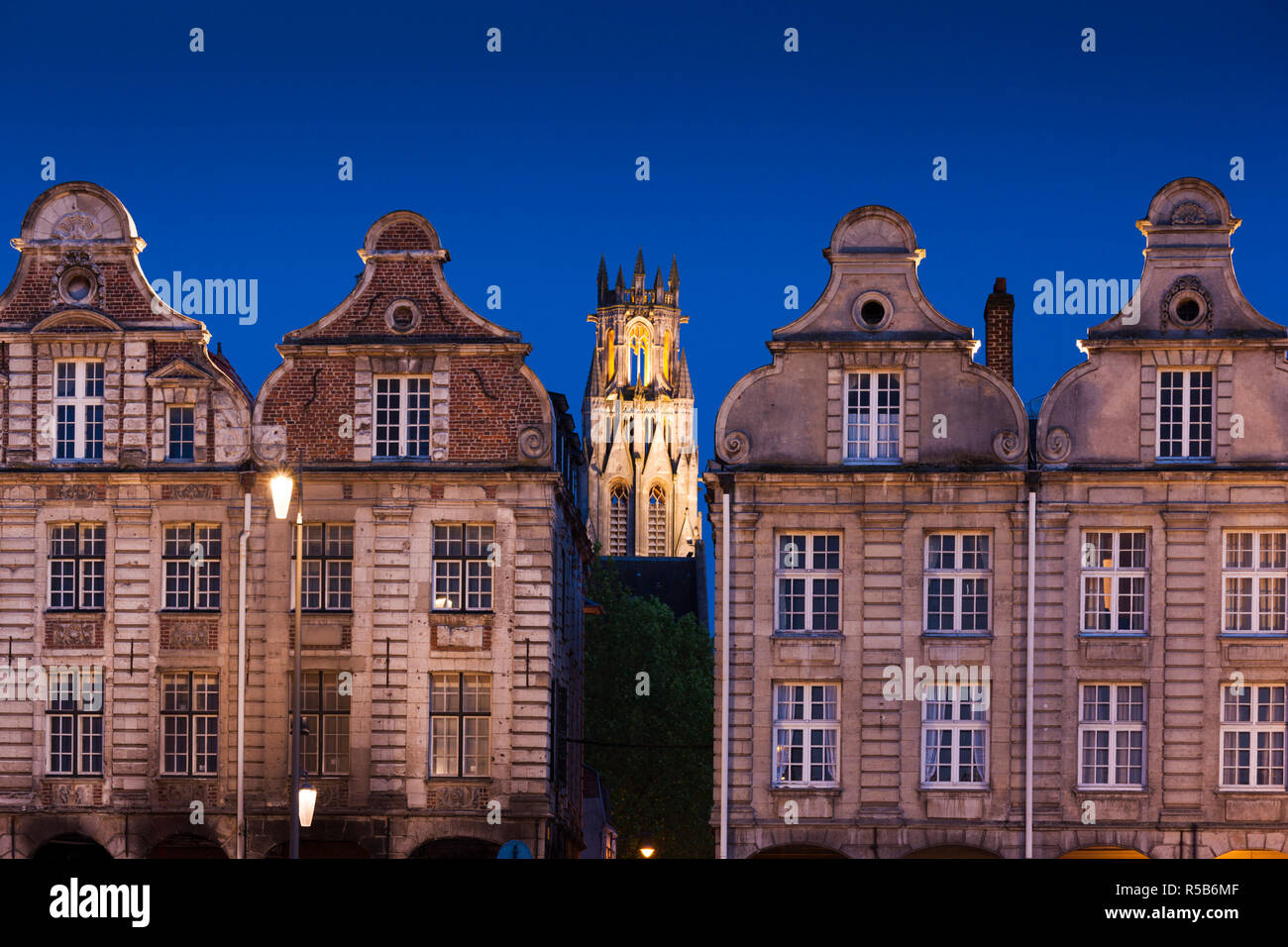 France, Nord-Pas de Calais Region, Arras, Grand Place buildings Stock ...