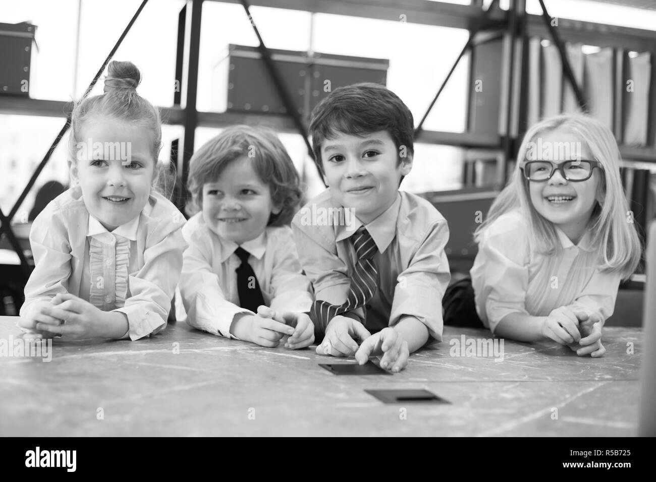 Child desk suit Black and White Stock Photos & Images - Alamy