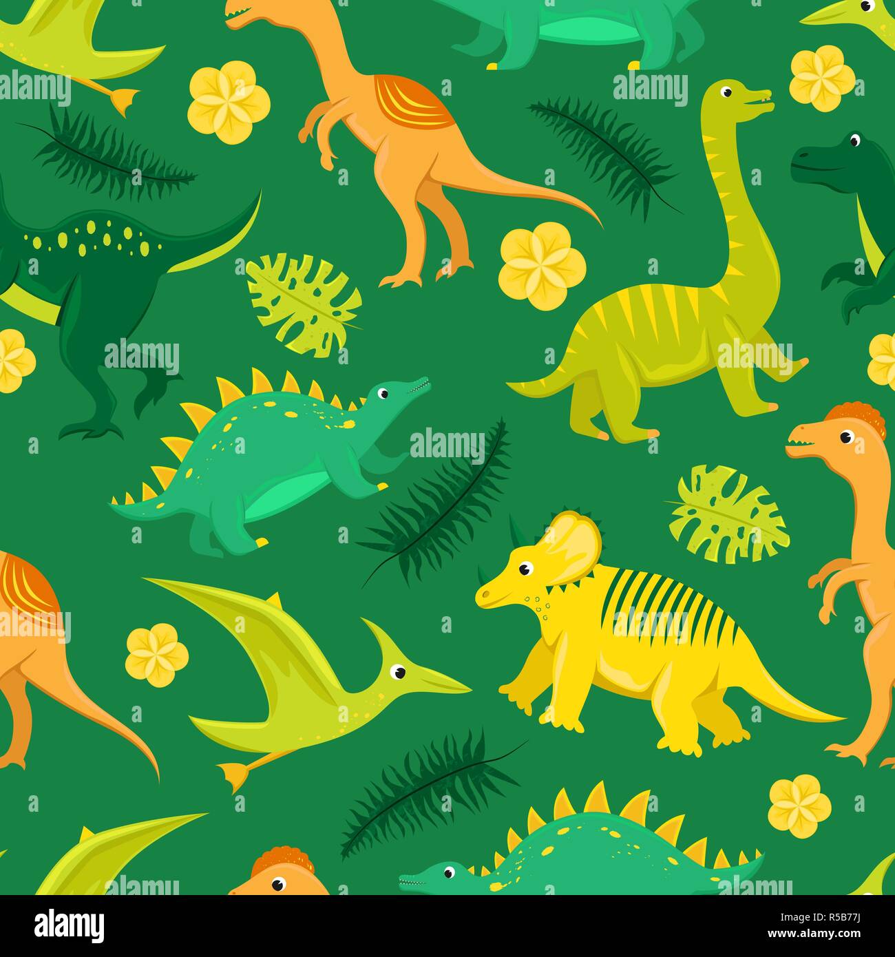 Green dinosaurs pattern hi-res stock photography and images - Alamy