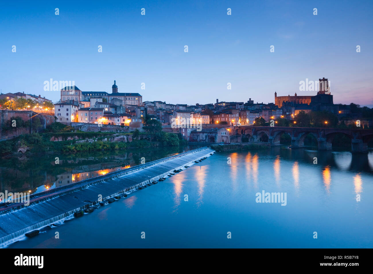 France, Midi-Pyrenees Region, Tarn Department, Albi and Tarn River ...