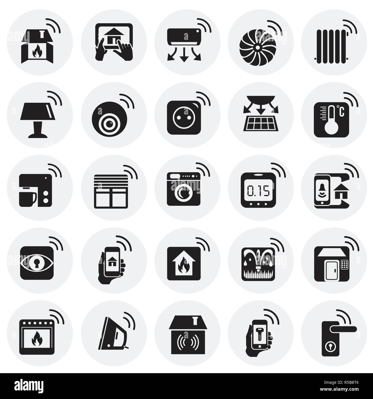 Smart home set on buttons background for graphic and web design, Modern ...
