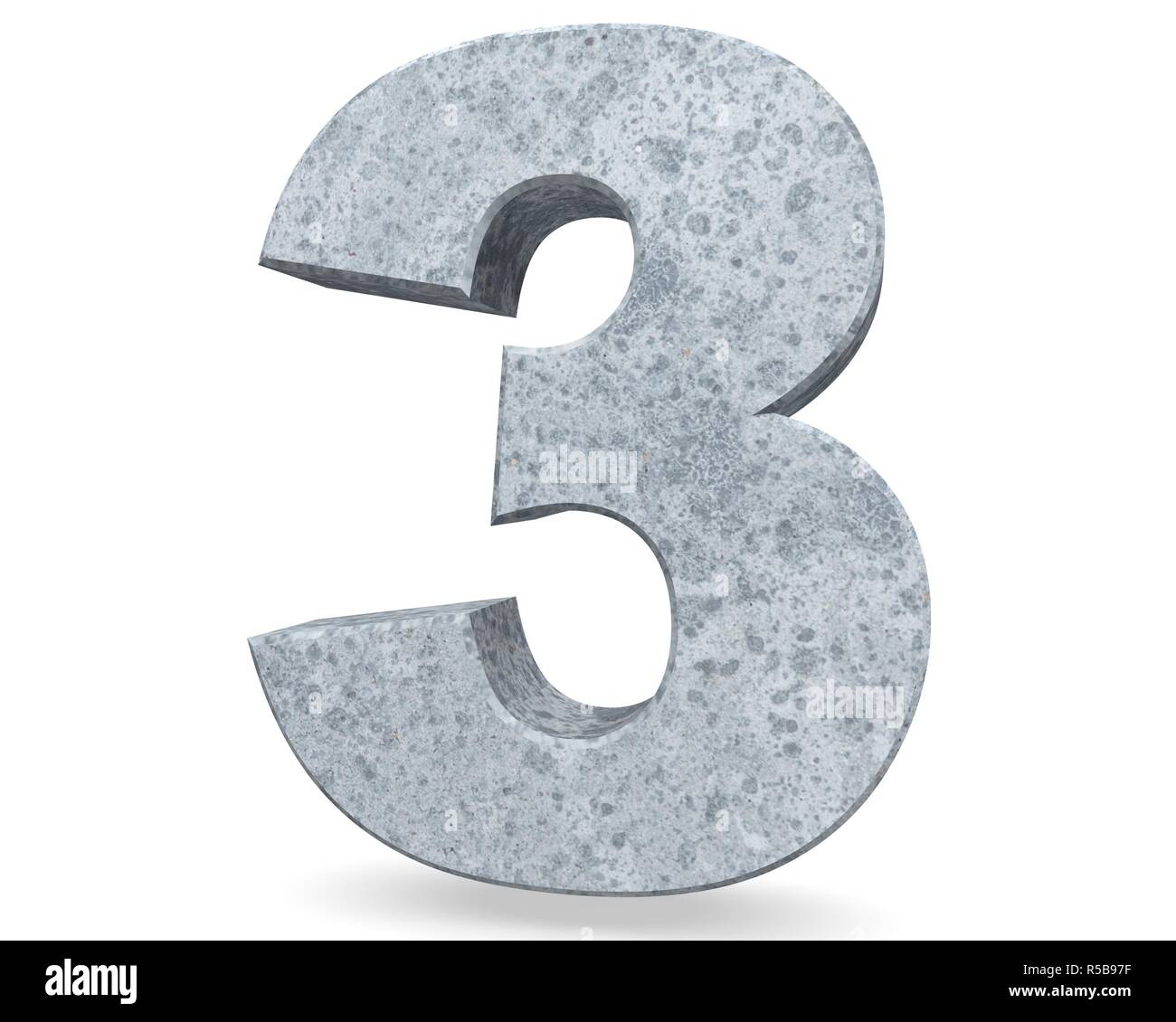 3D rendering concrete number 3 three. 3D render Illustration Stock ...