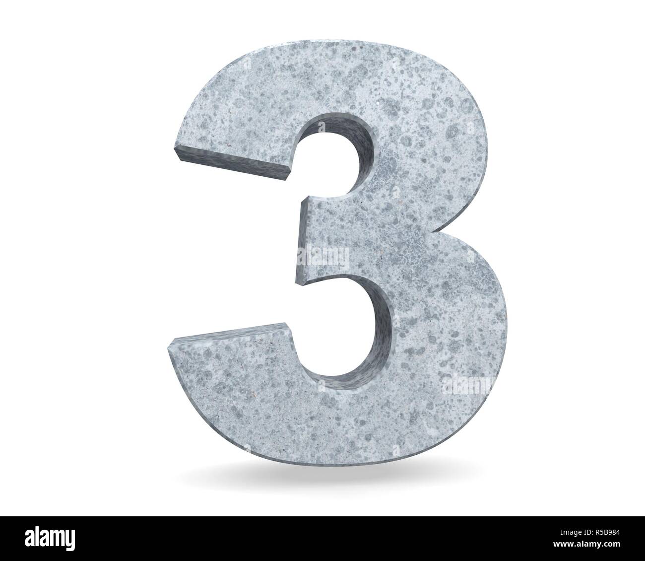 3D rendering concrete number 3 three. 3D render Illustration Stock ...