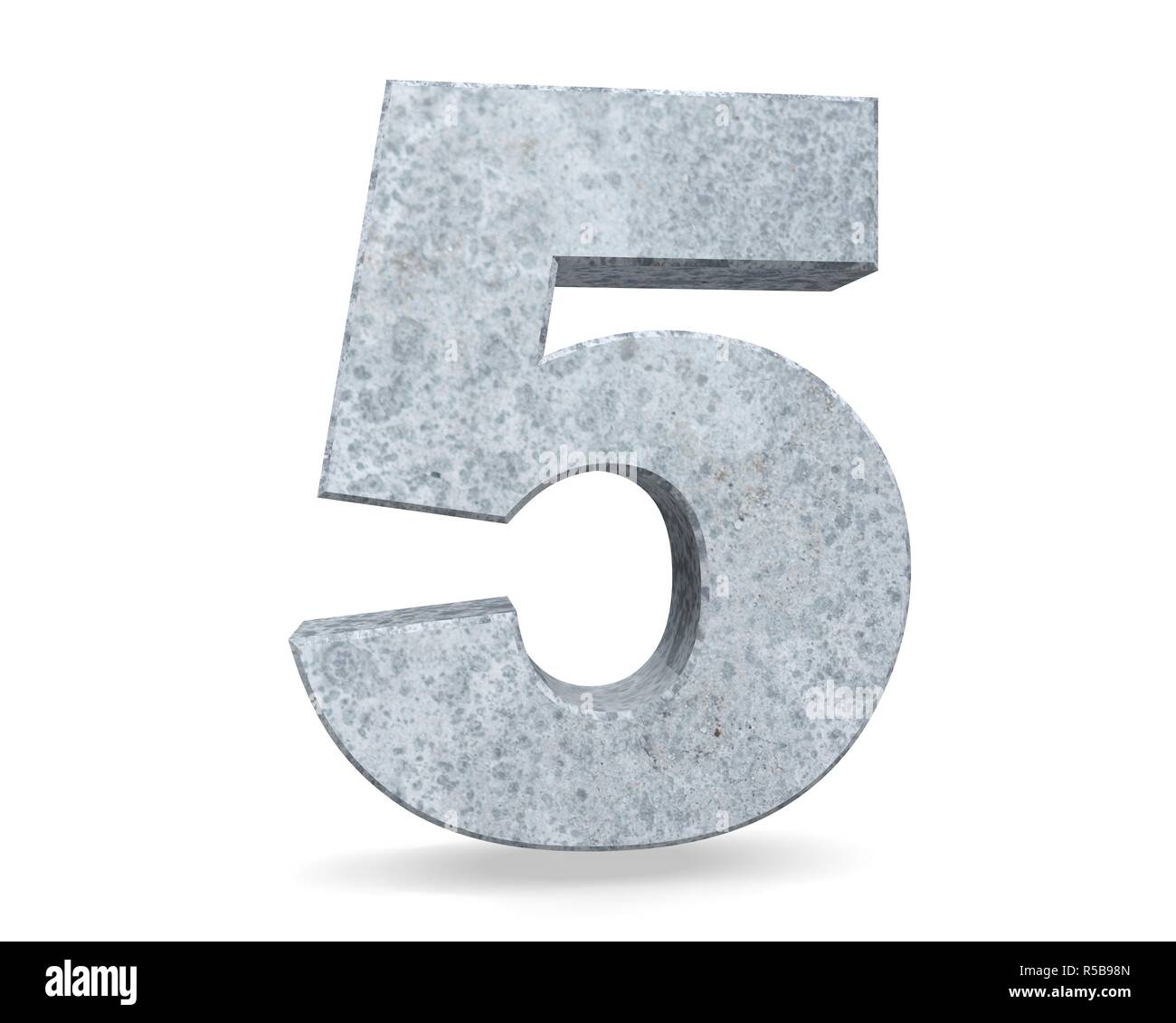 3D rendering concrete number 5 five. 3D render Illustration Stock Photo ...