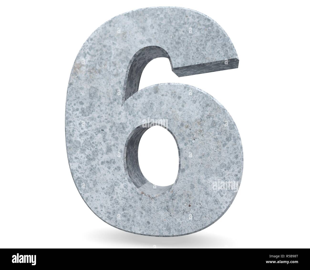 3D rendering concrete number 6 six. 3D render Illustration Stock Photo ...