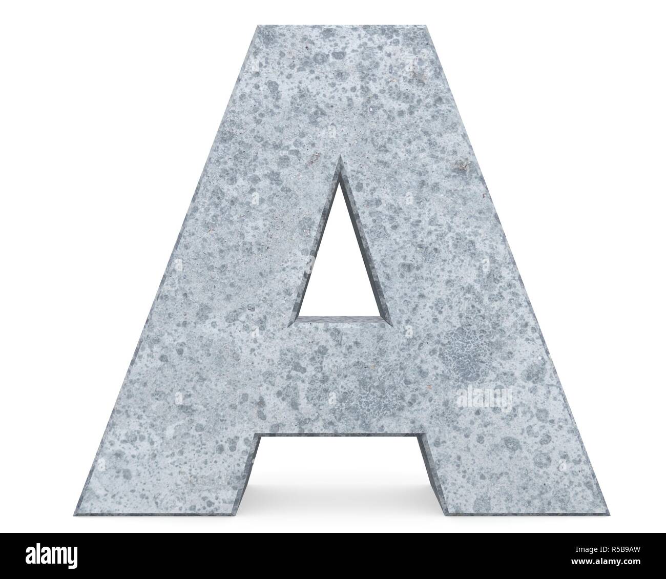 Concrete Capital Letter - A isolated on white background. 3D render ...