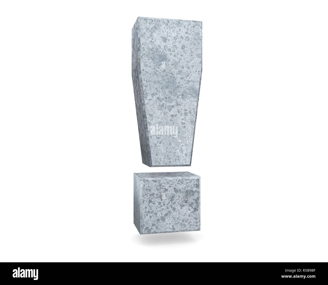 3D rendering concrete symbol - Exclamation mark. 3D render Illustration ...