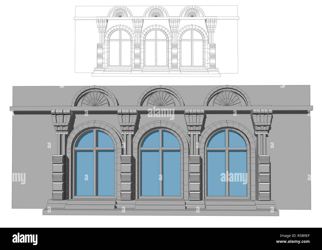 Three arched windows Stock Photo - Alamy