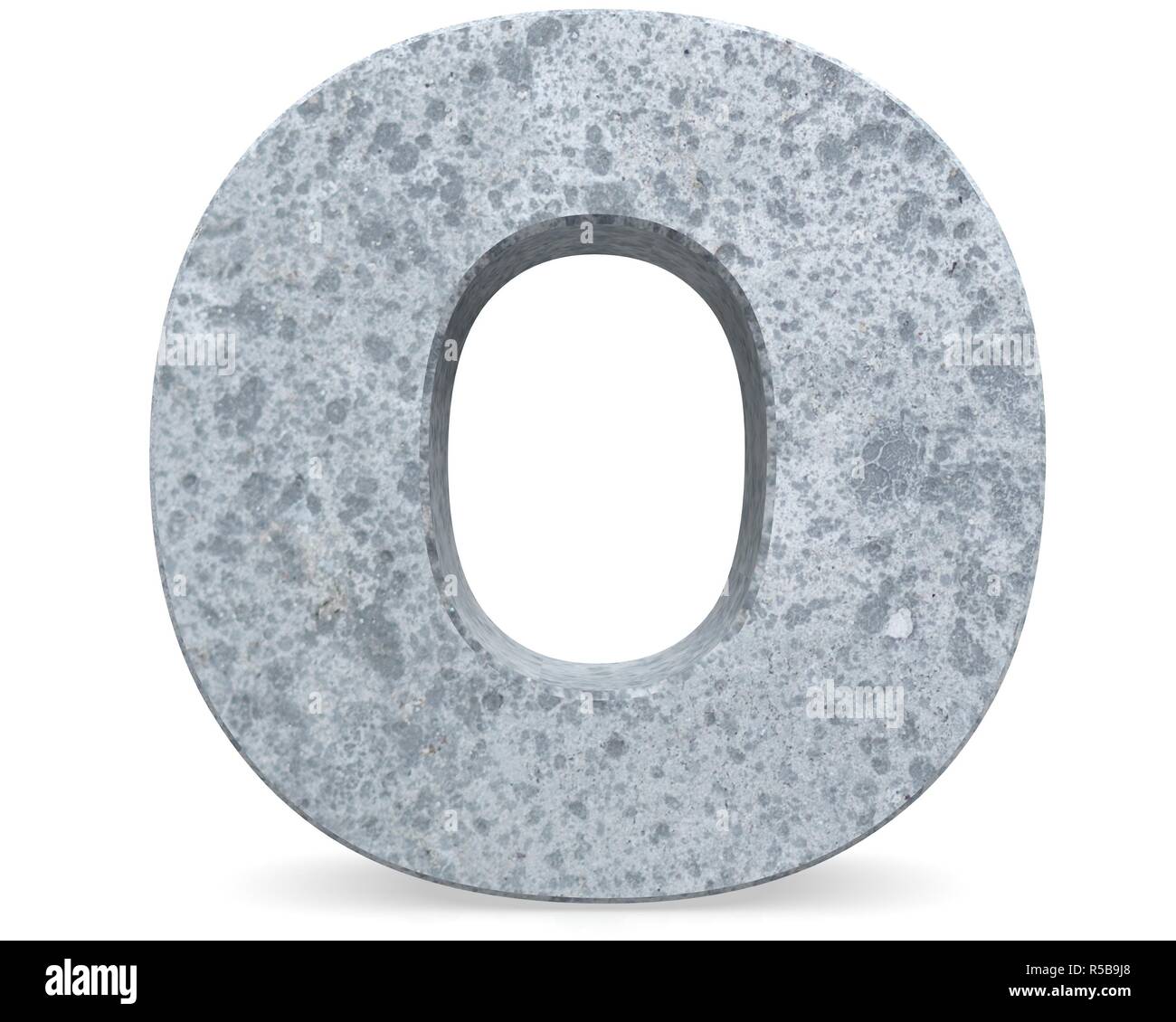 Concrete Capital Letter - O isolated on white background. 3D render ...