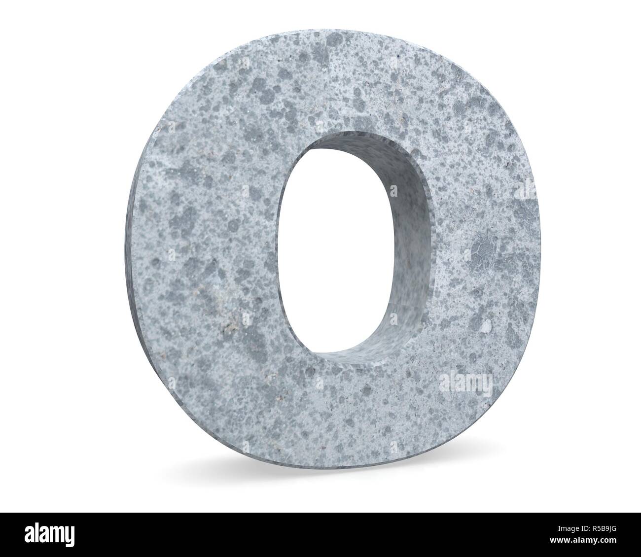 Concrete Capital Letter - O isolated on white background. 3D render ...