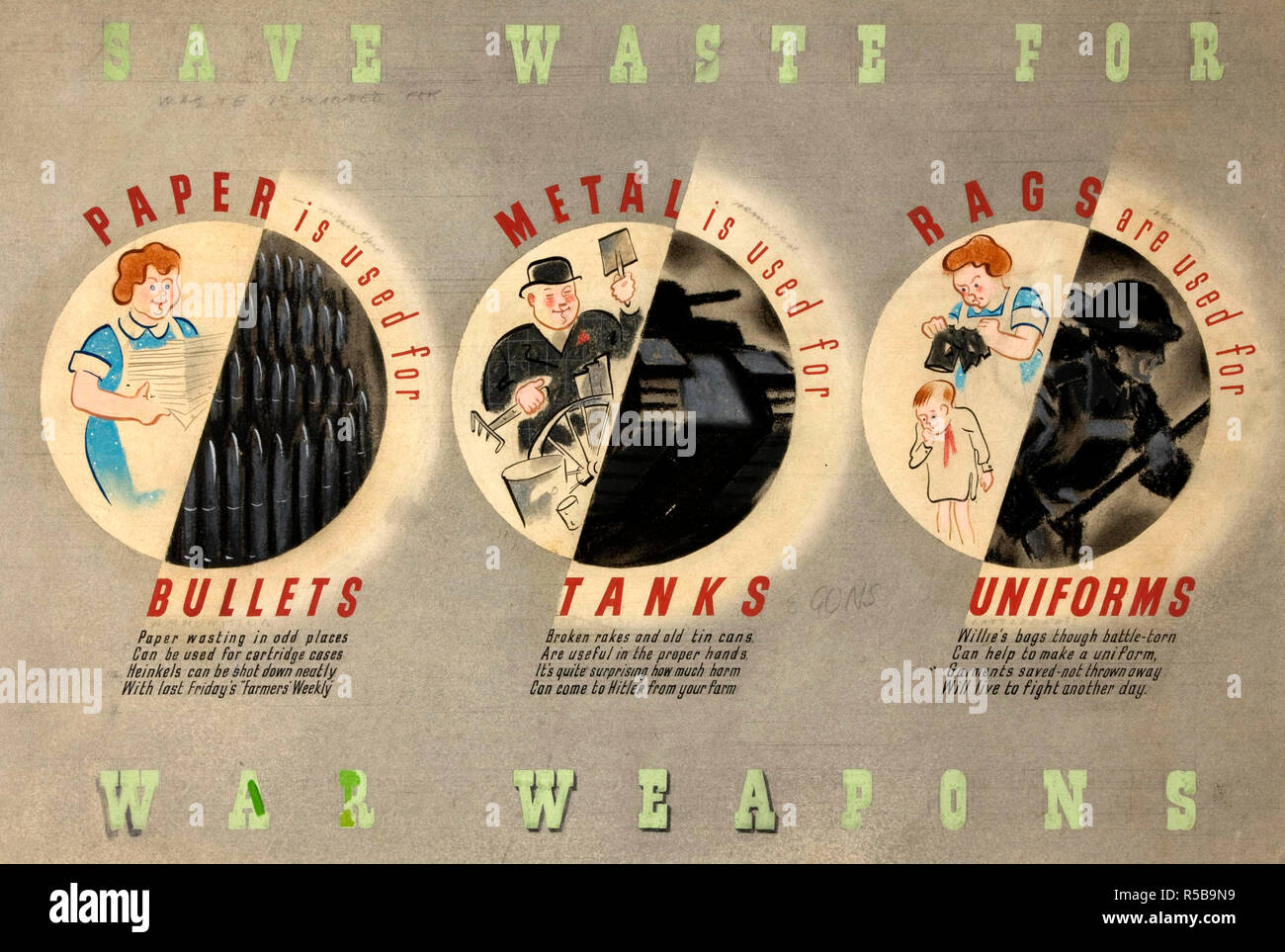 POSTERS: Salvage: 'Save waste for war weapons... '(metal, paper and ...
