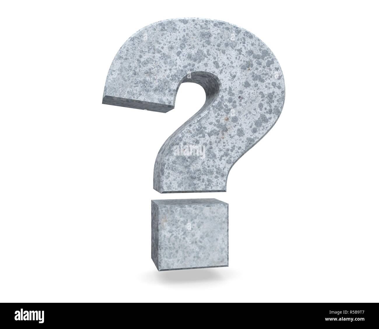 3D rendering concrete symbol - Question mark. 3D render Illustration ...