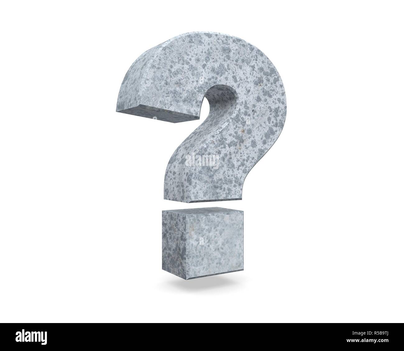 3D rendering concrete symbol - Question mark. 3D render Illustration ...