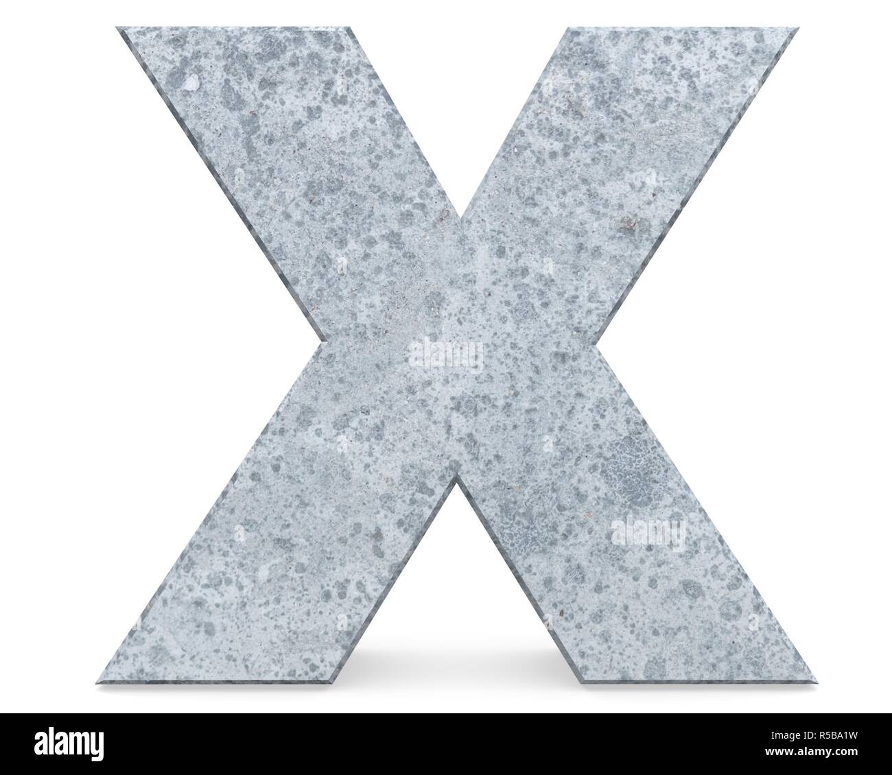 Concrete Capital Letter - X isolated on white background. 3D render ...