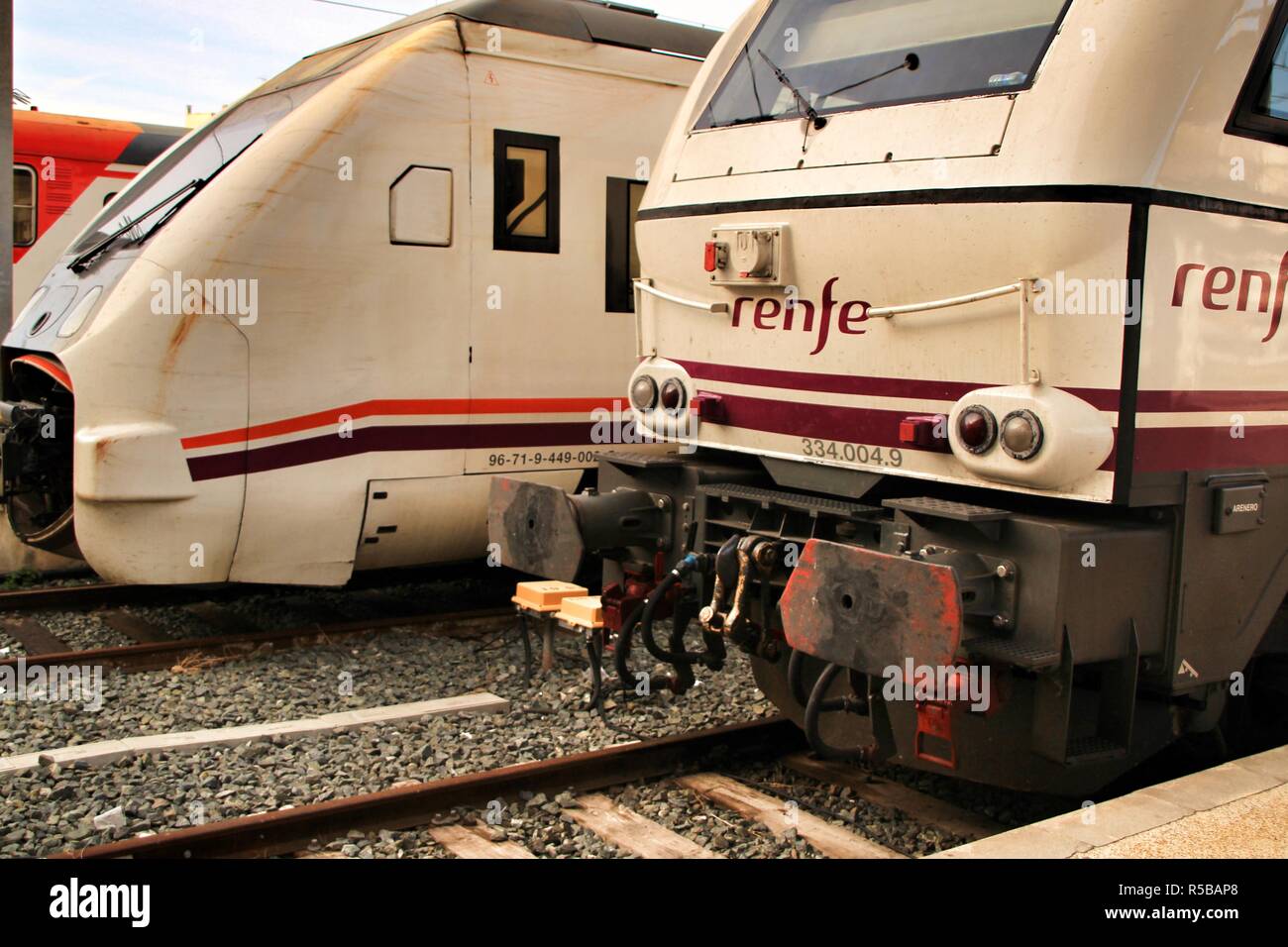 Alicante, Spain-November 27, 2018: Trains and passengers waiting for ...
